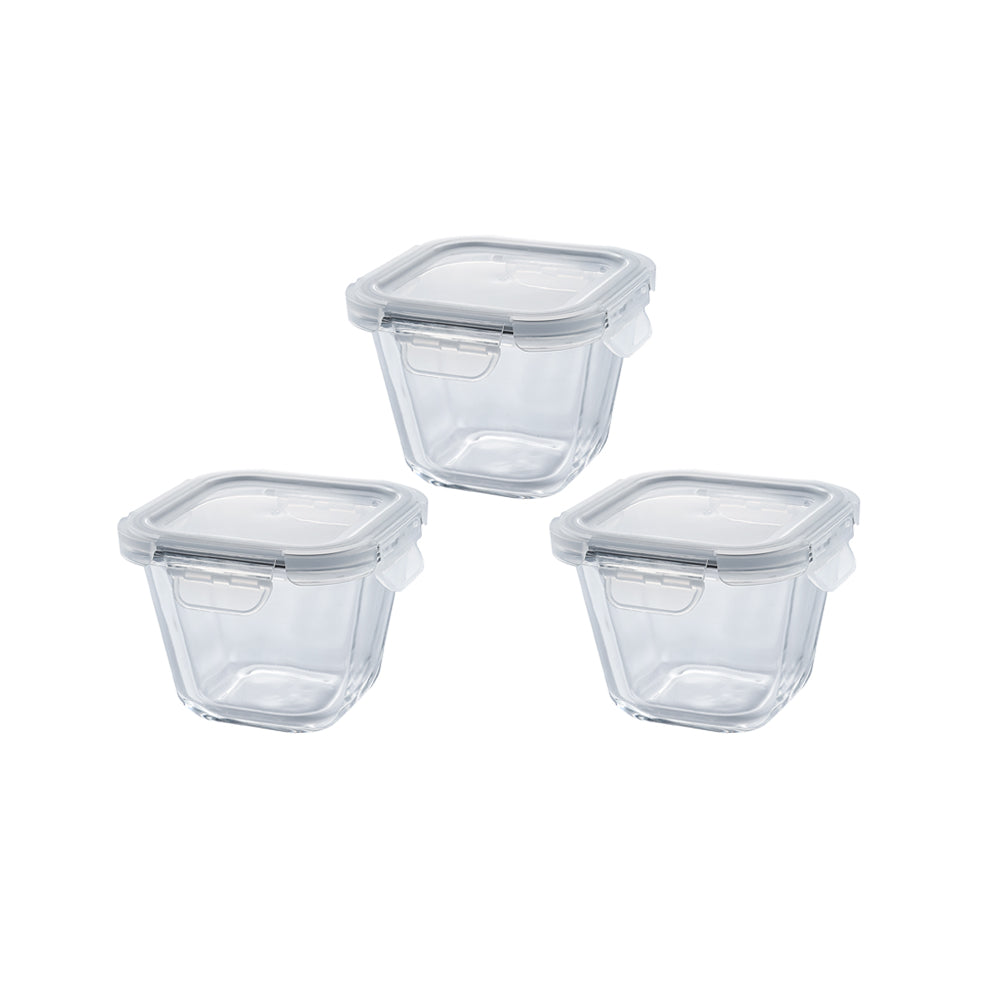 Parka Borosilicate Square Container 3x500 ML - Set of 3 Pcs – Raj Imports