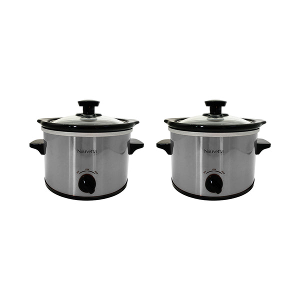 Gourmet Stainless Steel Slow Cooker - Steel 1.5 L - Set of 2 Pcs – Raj ...